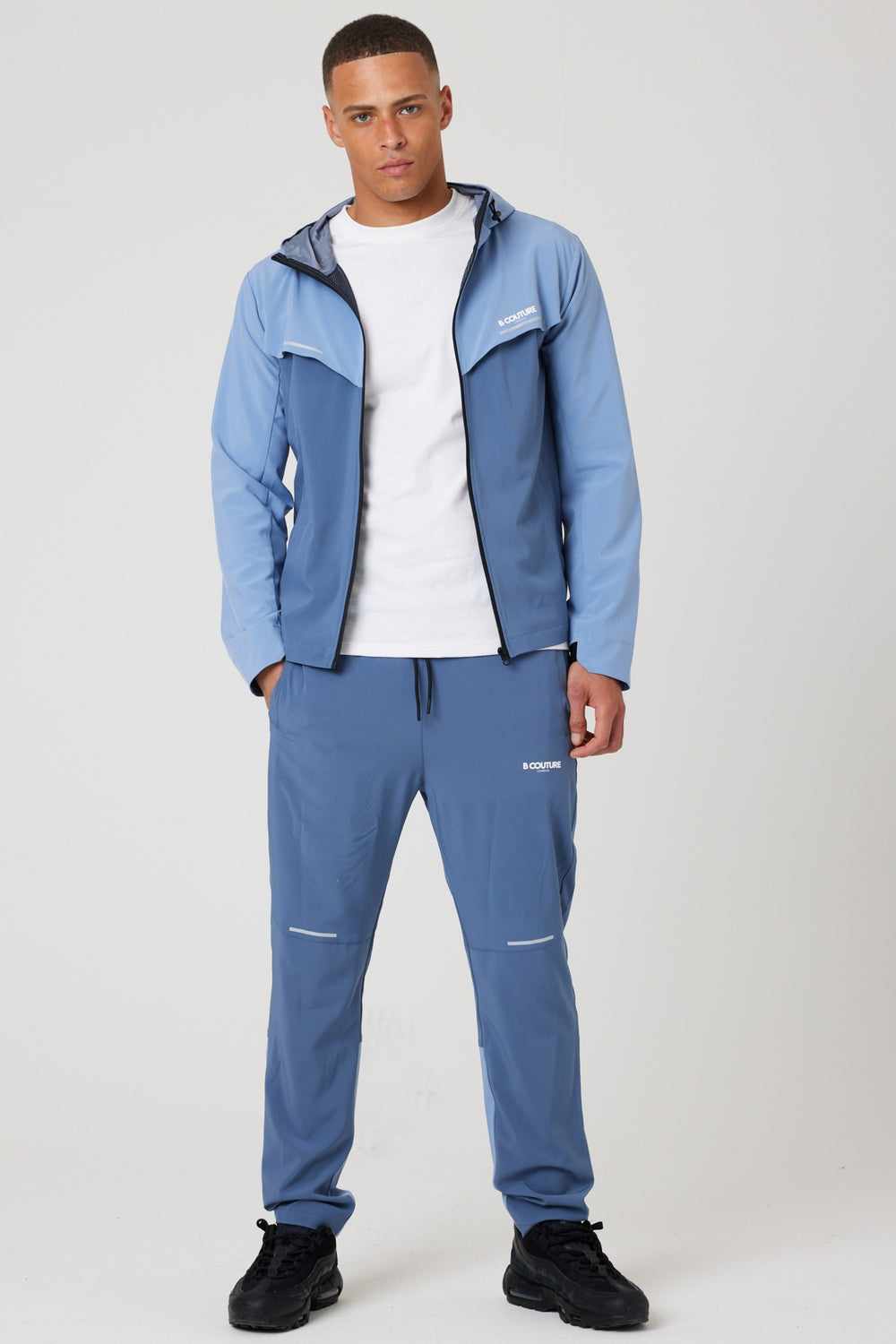 Mens Tech Tracksuit Set, Windbreaker Jacket & Joggers, In Slate Blue ...