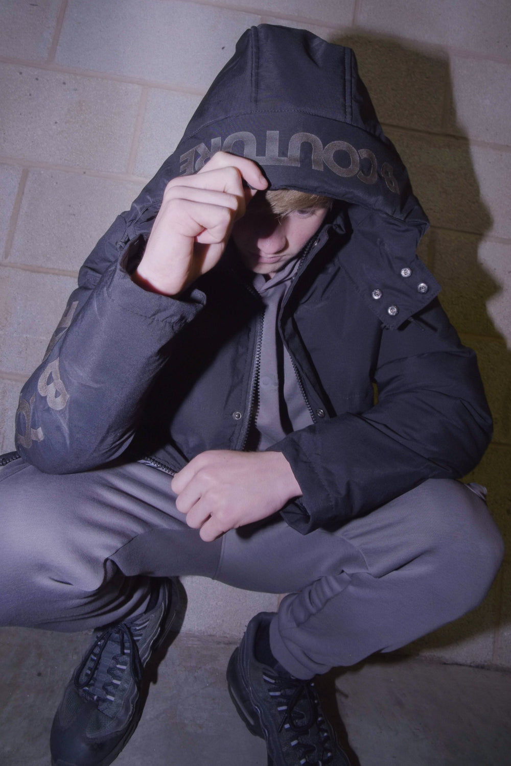 Boys Puffer Jacket With Hood, In Black – B Couture