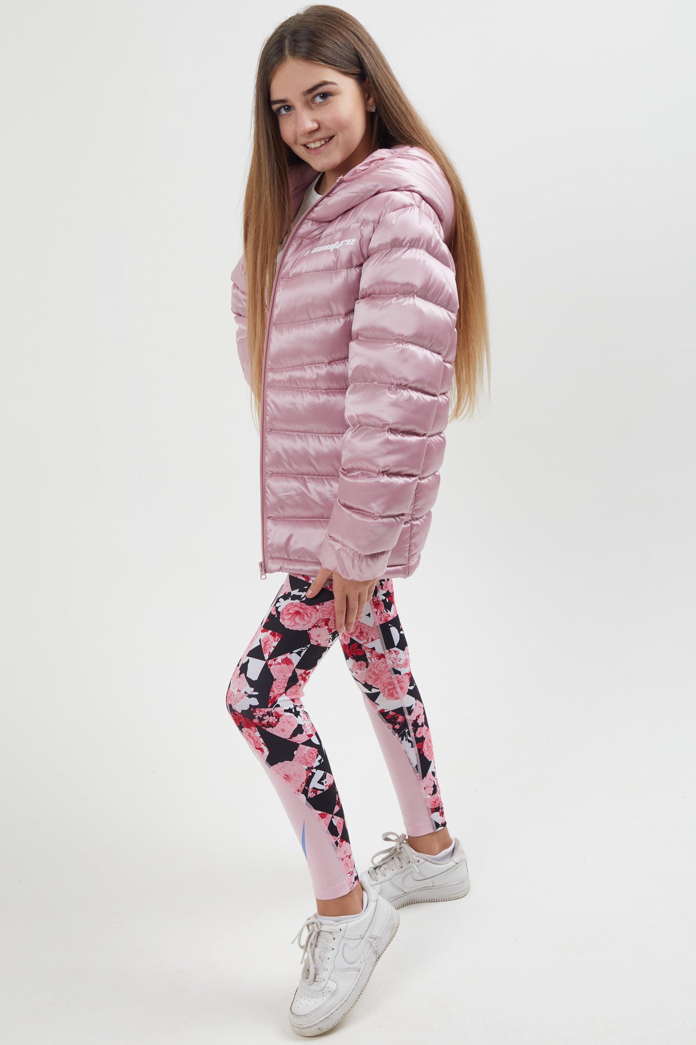 Girls Lightweight Down Hooded Jacket, Winter Outerwear Casual, In Pink ...